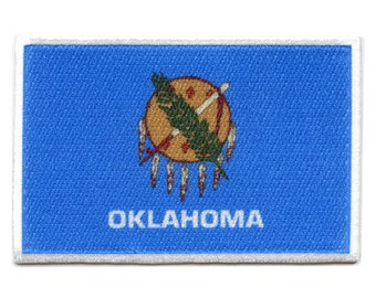 OKLAHOMA STATE Flag PATCH Iron-on Embroidered Applique Top - Etsy
