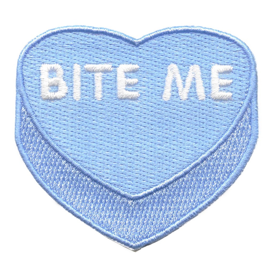 Bite Me Candy Heart Patch Valentines Day Blue Embroidered Iron - Etsy