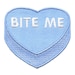 Bite Me Candy Heart Patch Valentines Day Blue Embroidered Iron on AF7 ...