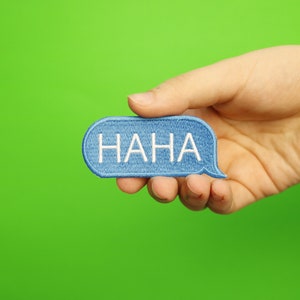 HAHA Text Bubble Patch Message Laugh Embroidered Iron on CF6 - Etsy