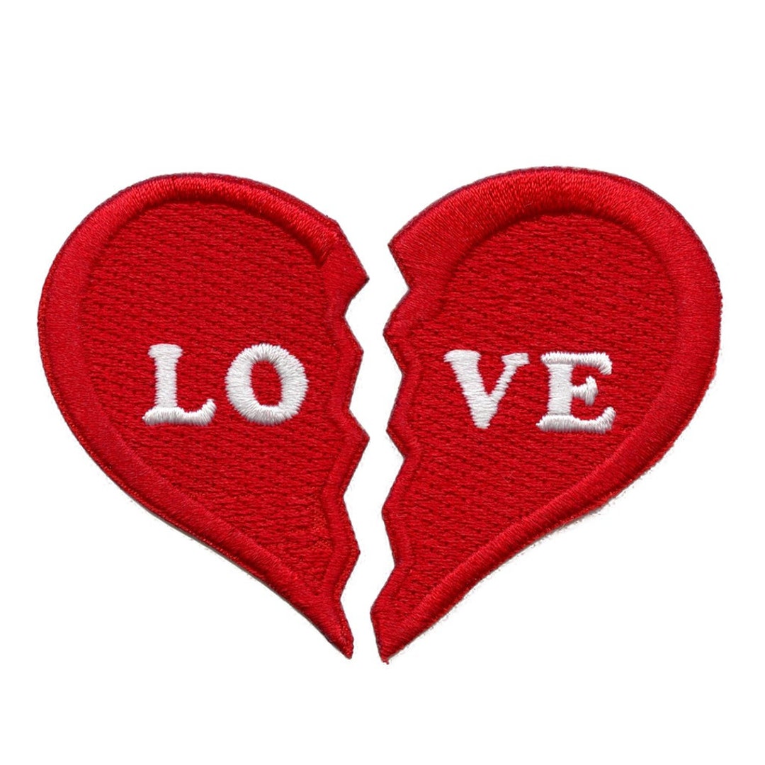 LOVE Split Heart Set Patch Valentines Day Embroidered Iron on AC8 - Etsy