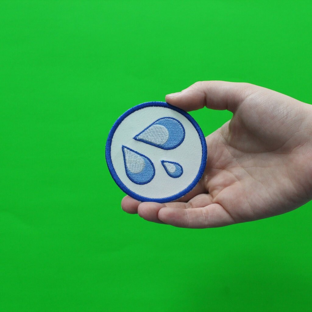 Water Droplets Splashing Patch Meme Emoticon Icon Iron on Embroidered ...
