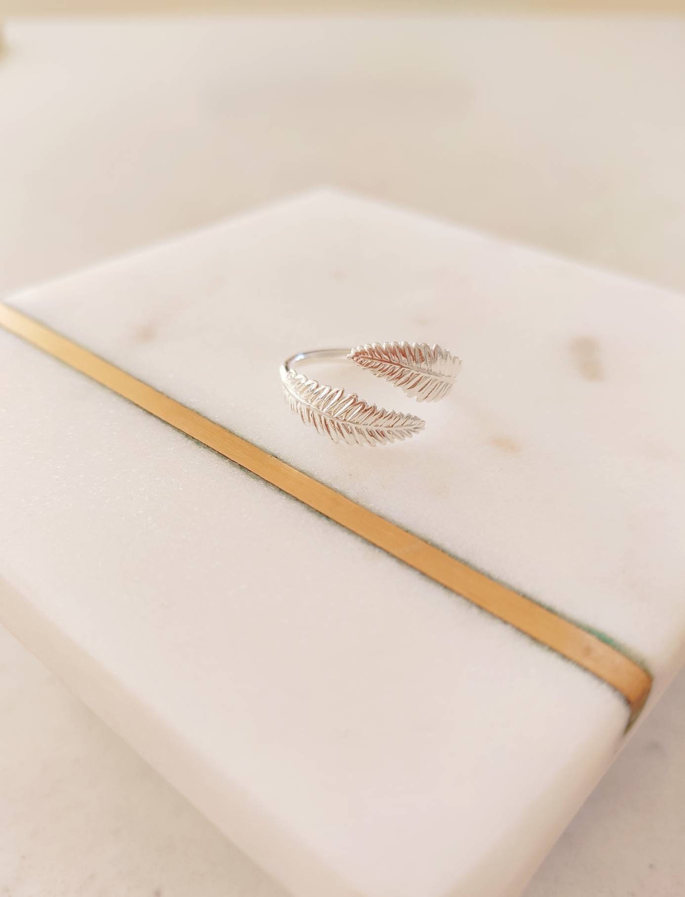 Silver Leaf Ring, Leaf Ring, Leaf Pattern Ring, Sterling Silver, Adjustable Leaf Ring, Statement ...