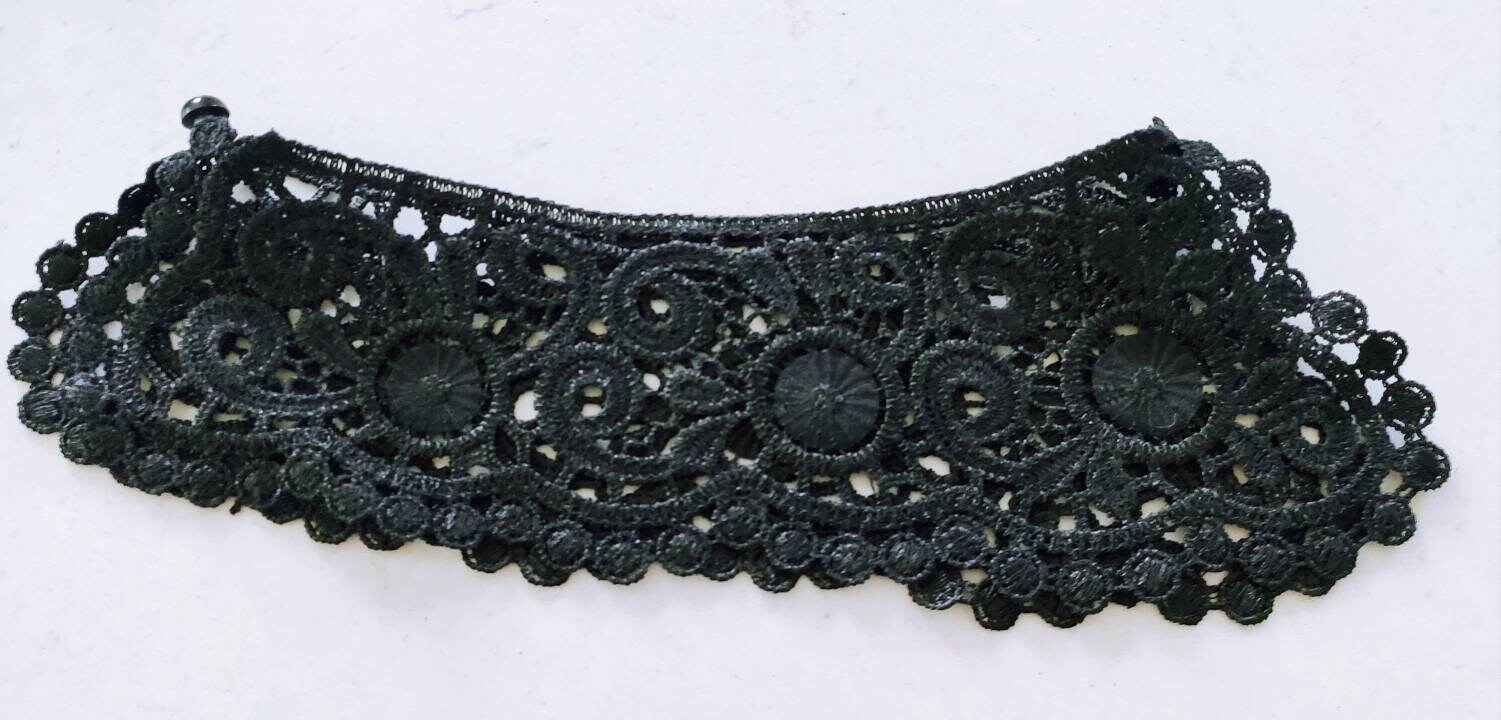 Black Lace Collar fake collar delicate collar. Lace collar | Etsy