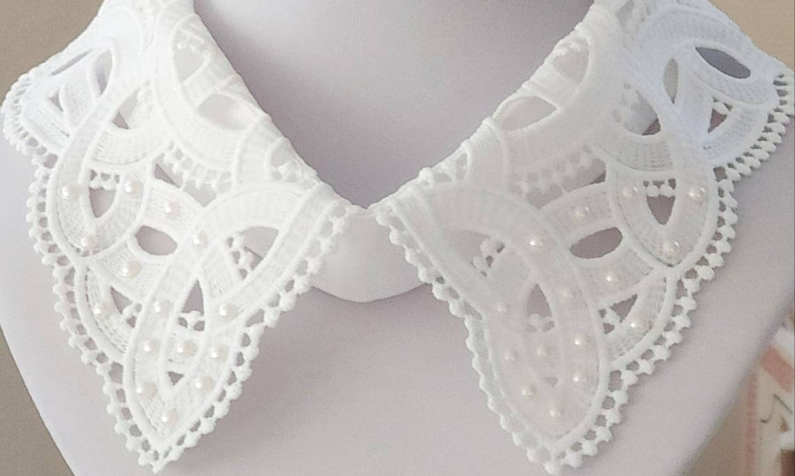 White Embellished Collar, White Collar, Net Collar,detachable Collar ...