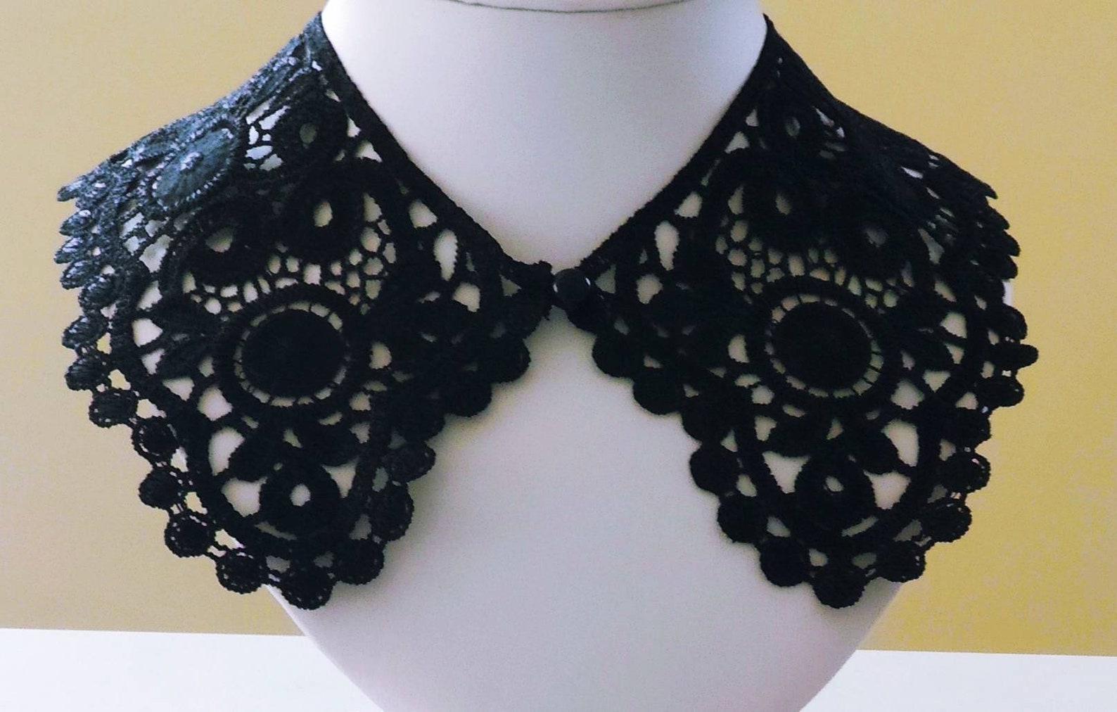 Black Lace Collar, Fake Collar, Delicate Collar. Lace Collar, Black ...