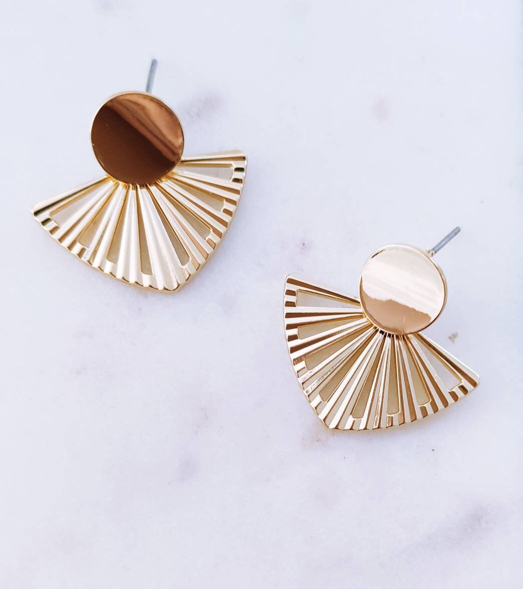 Gold RBG Earrings.dissent Collar, Drop Earrings, Art Deco Earring ...