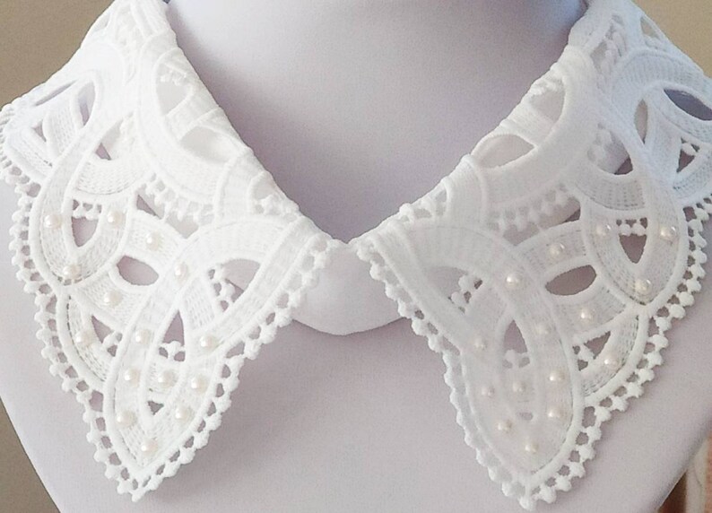White Embellished Collar, White Collar, Net Collar,detachable Collar ...