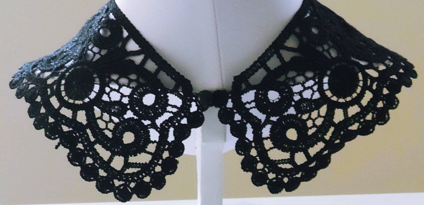 Black Lace Collar Fake Collar Delicate Collar. Lace Collar - Etsy