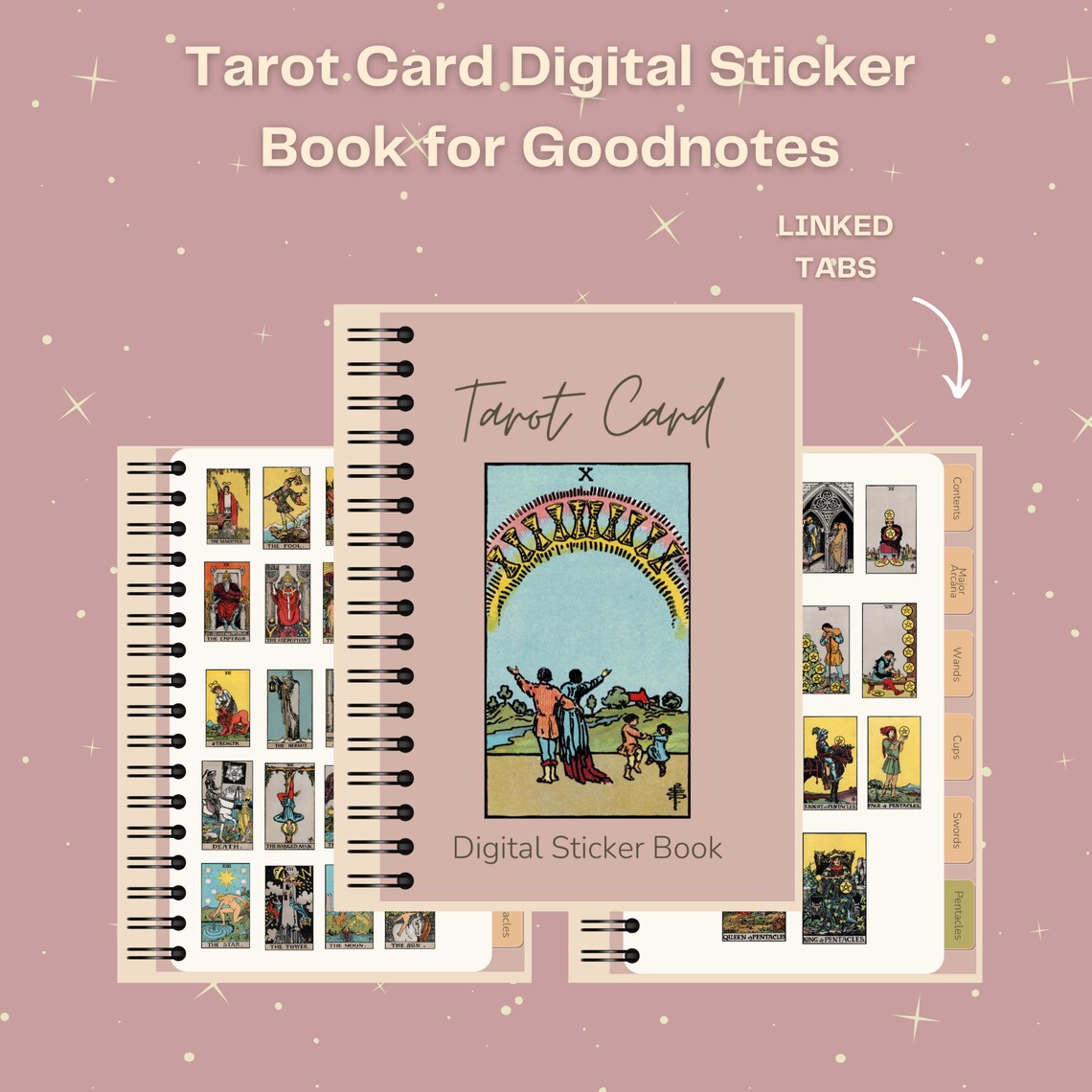 Digital Tarot Card Journal With Goodnotes Digital Tarot Card Sticker ...