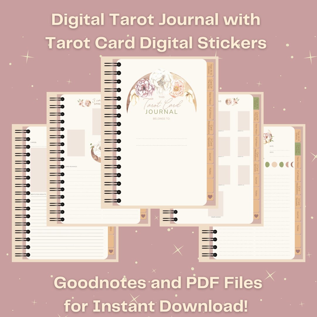Digital Tarot Card Journal With Goodnotes Digital Tarot Card Sticker ...