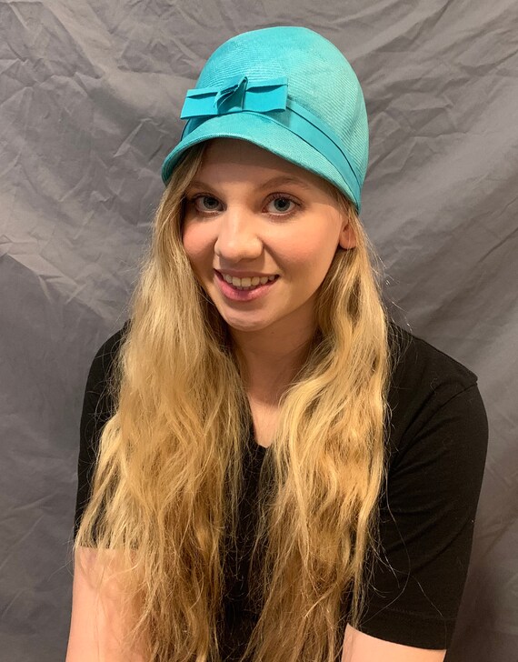 MOD Blue Bucket Hat by ADOLFO II Medium Woven Hat 21… - Gem