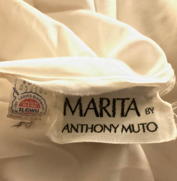 Rare 70s ANTHONY MUTO Full Length White Dress, Draped… - Gem