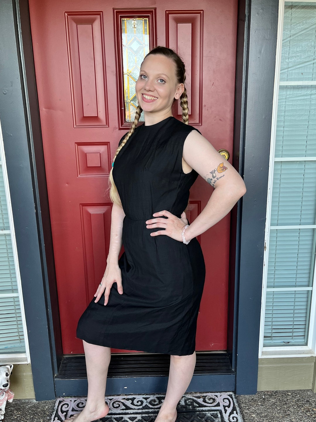 50s Bombsheel JEAN LANG Original Wiggle Dress, Pencil LBD Black ...