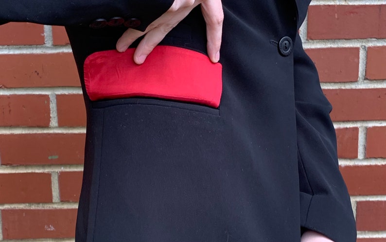 80s STICKY FINGERS SIGNATURE Suit Jacket. Black With Red | Etsy