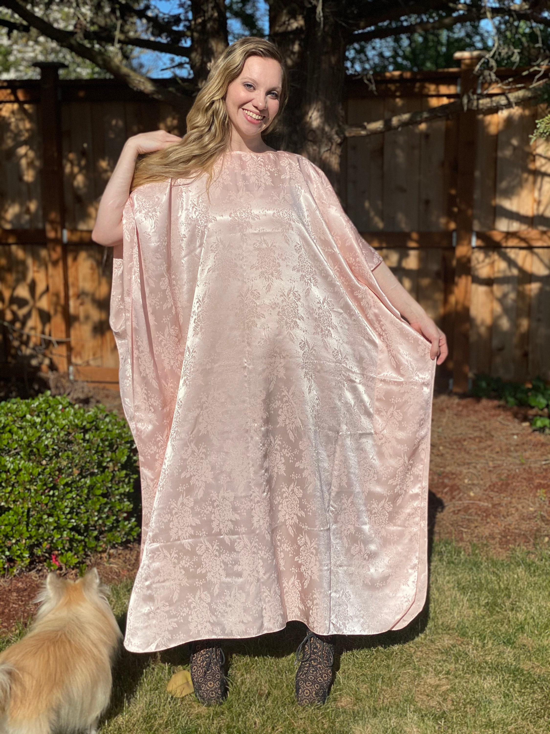 70s Pink Silky Kaftan Muumuu by JAYRE of CaliforniaCaftan | Etsy
