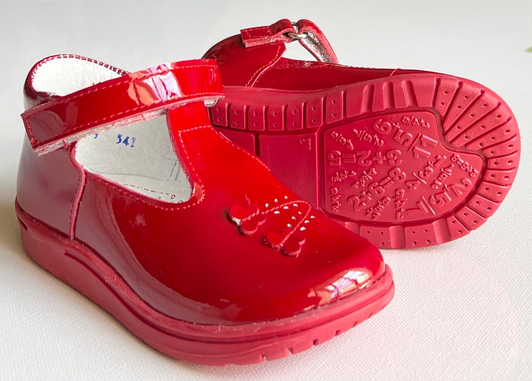 Mary Jane Girl Shiny Red Leather Shoes|comfortable |school Shoes|flower ...