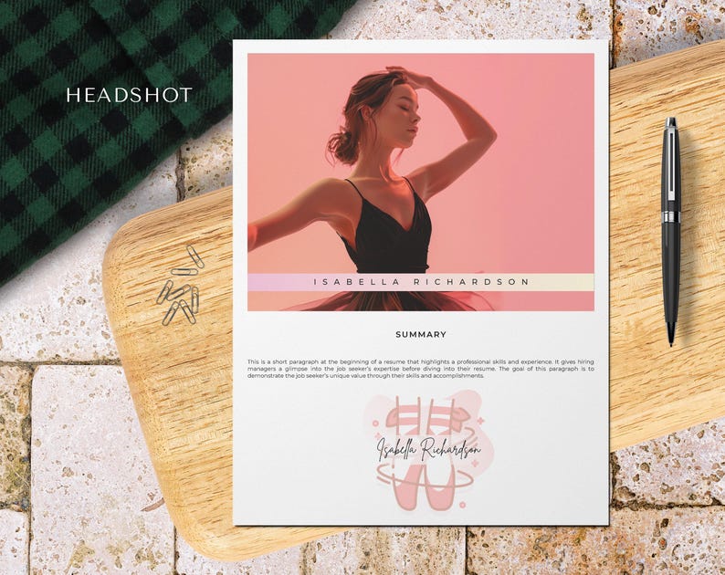 Ballet Dancer Resume Template for Canva: Highlight Your Ballerina ...