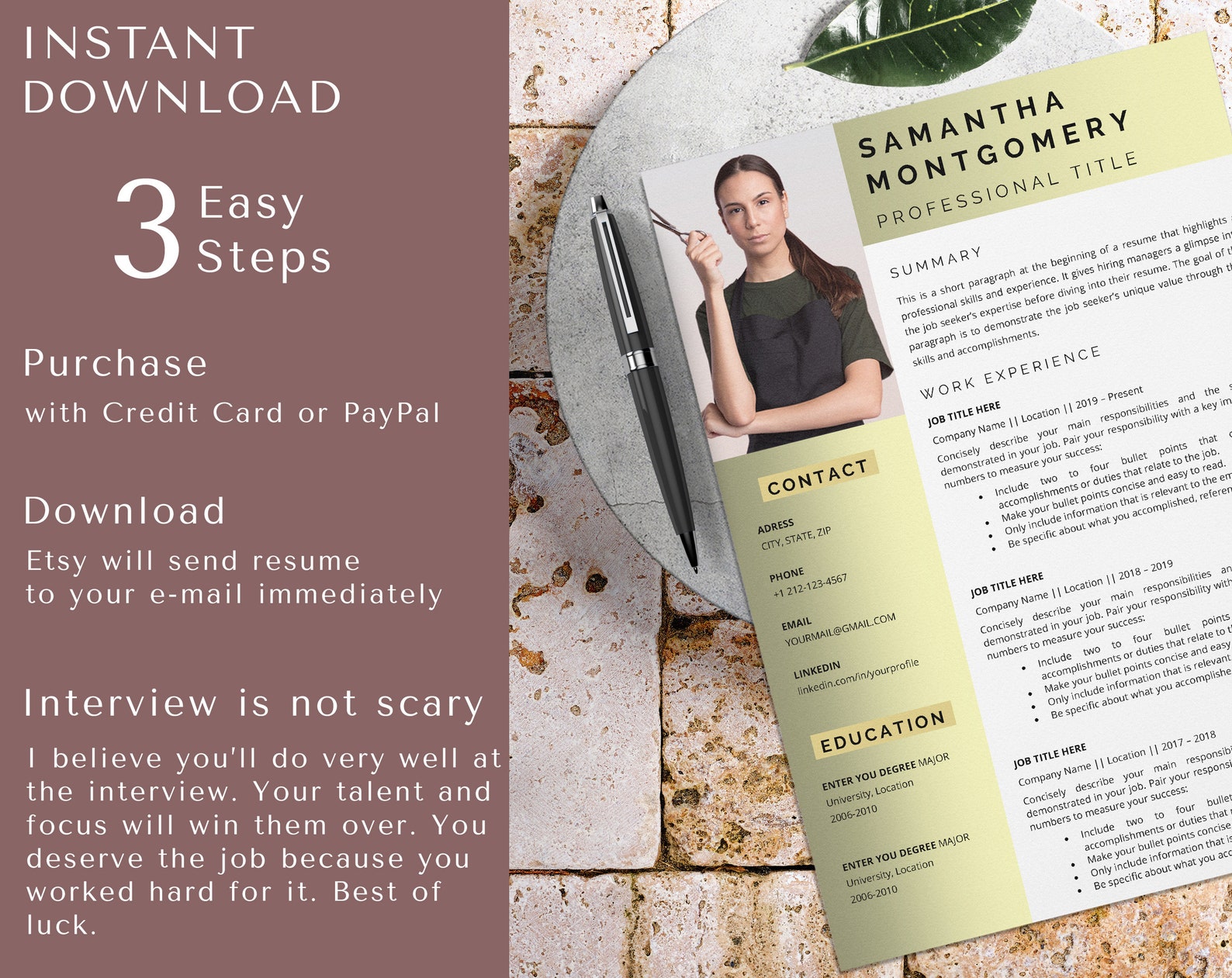 Hairstylist Resume Template for Word, Hairdresser Resume, Master Barber ...