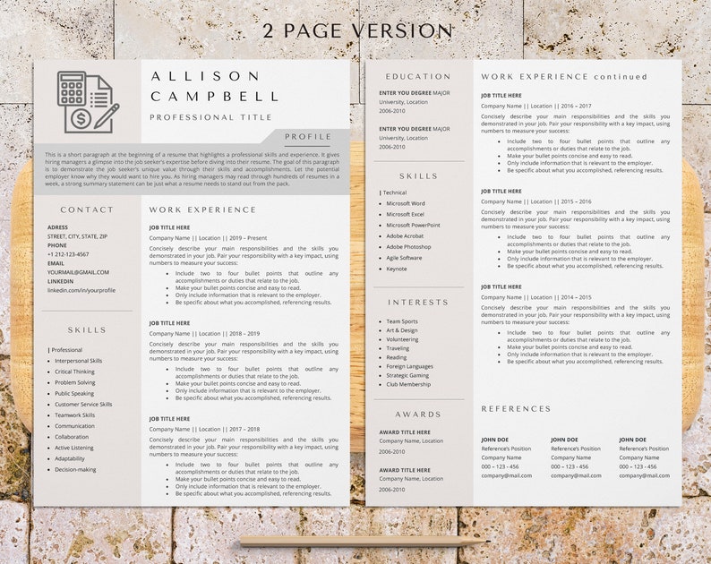 Professional Accountant Resume Template for Word, Accountant Assistant ...