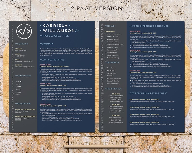 Developer Resume Template for Canva: Perfect for Web and Software ...
