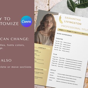Child Actor Resume Template for Canva, Kid Actor Resume, Child Model ...