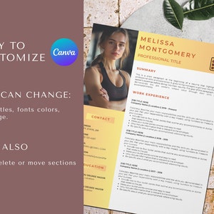 Fitness Instructor Resume Template for Canva, Fitness Trainer, Fitness ...