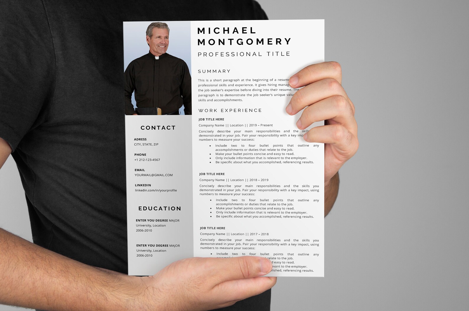 Pastor Resume Template for Word, Religion Cv, Church Cv, Chaplain ...