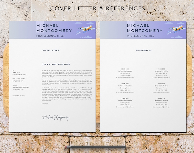 Pilot Resume Template With Photo for Canva, Airline Pilot Resume ...