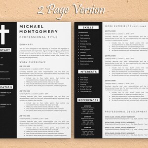 Pastor Resume Template for Word Religion Resume Church | Etsy