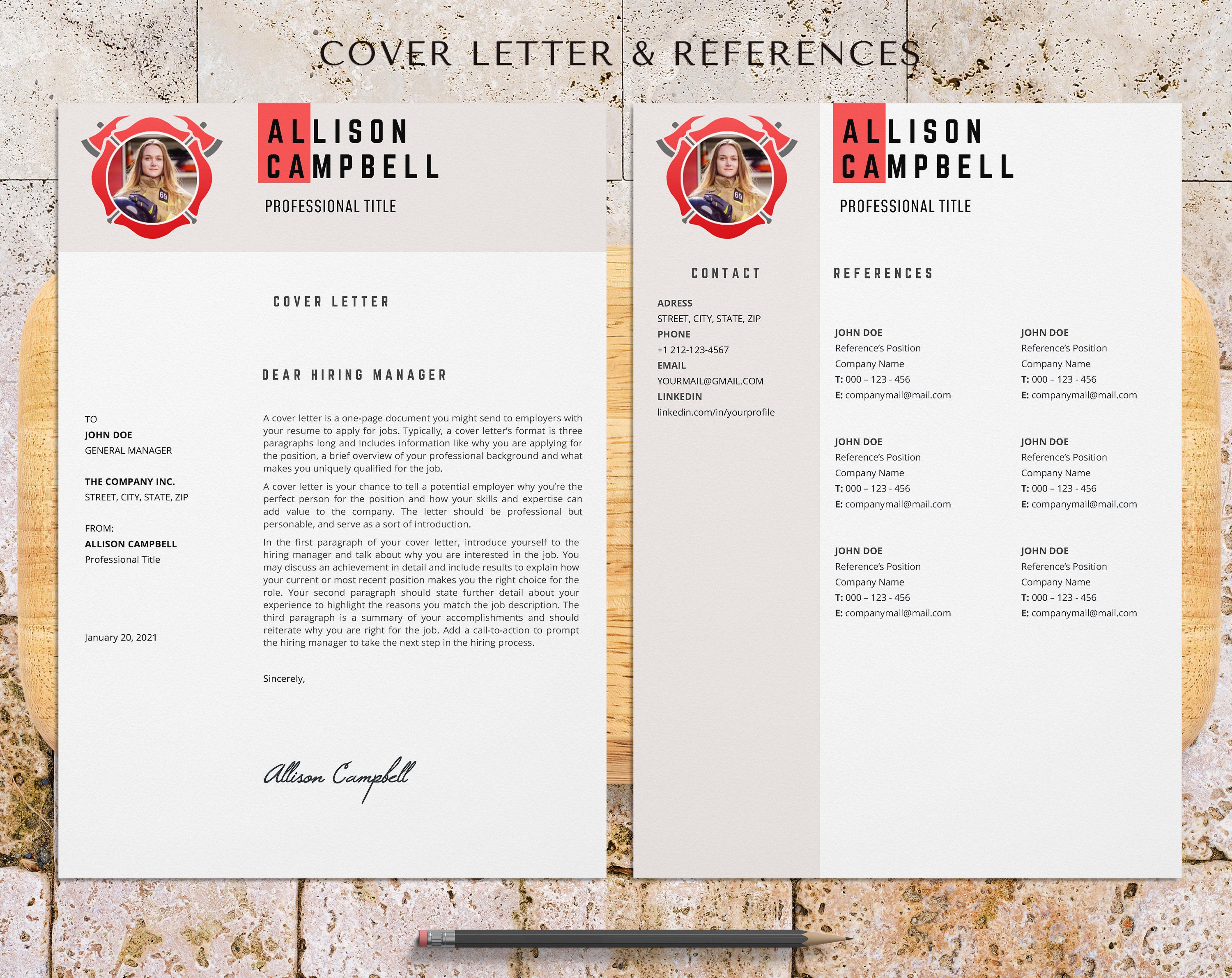 Firefighters Resume Template for Word Fire Inspectors CV - Etsy