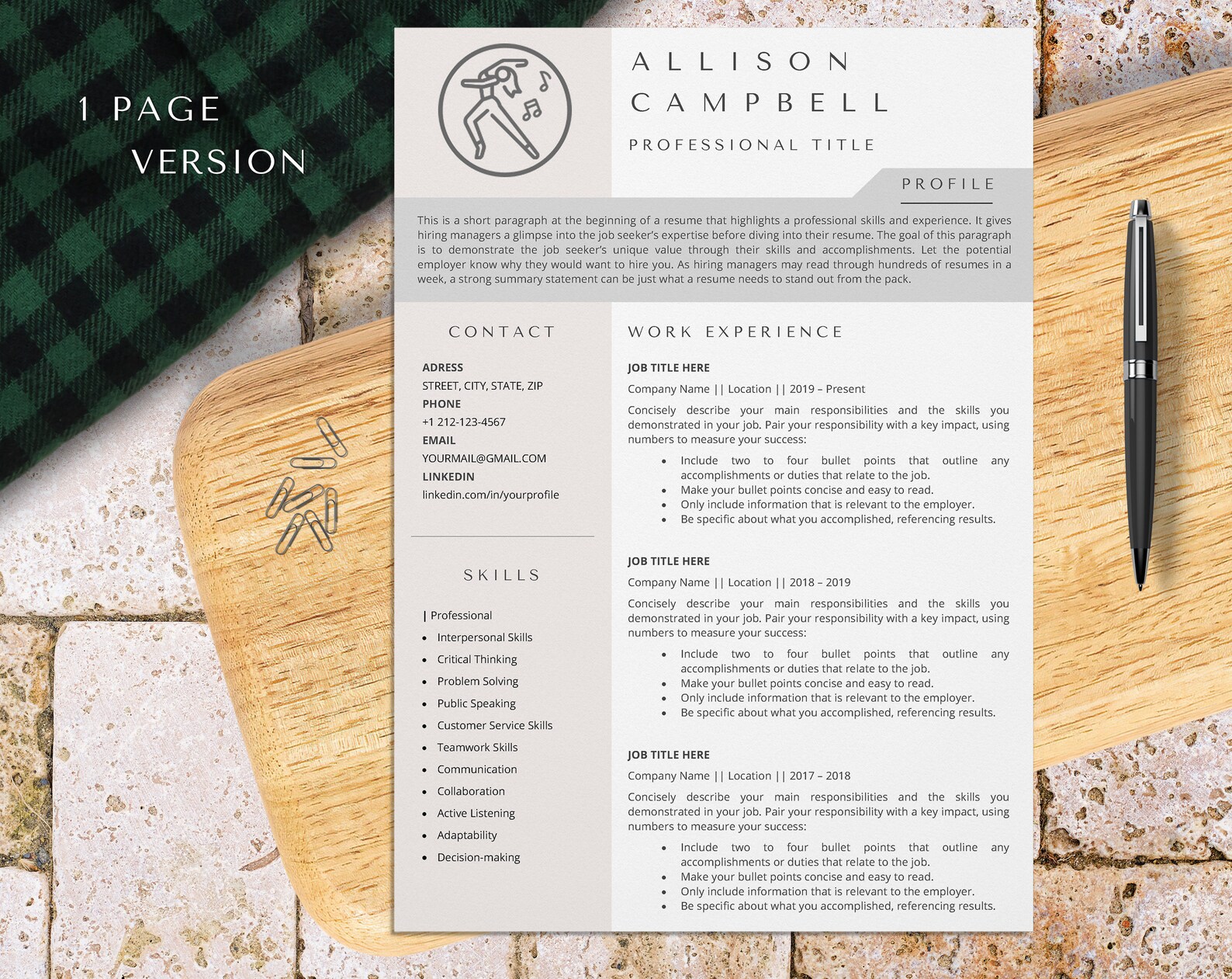 Dancer Resume Template for Word, Dance Teacher Resume, Dance Instructor ...