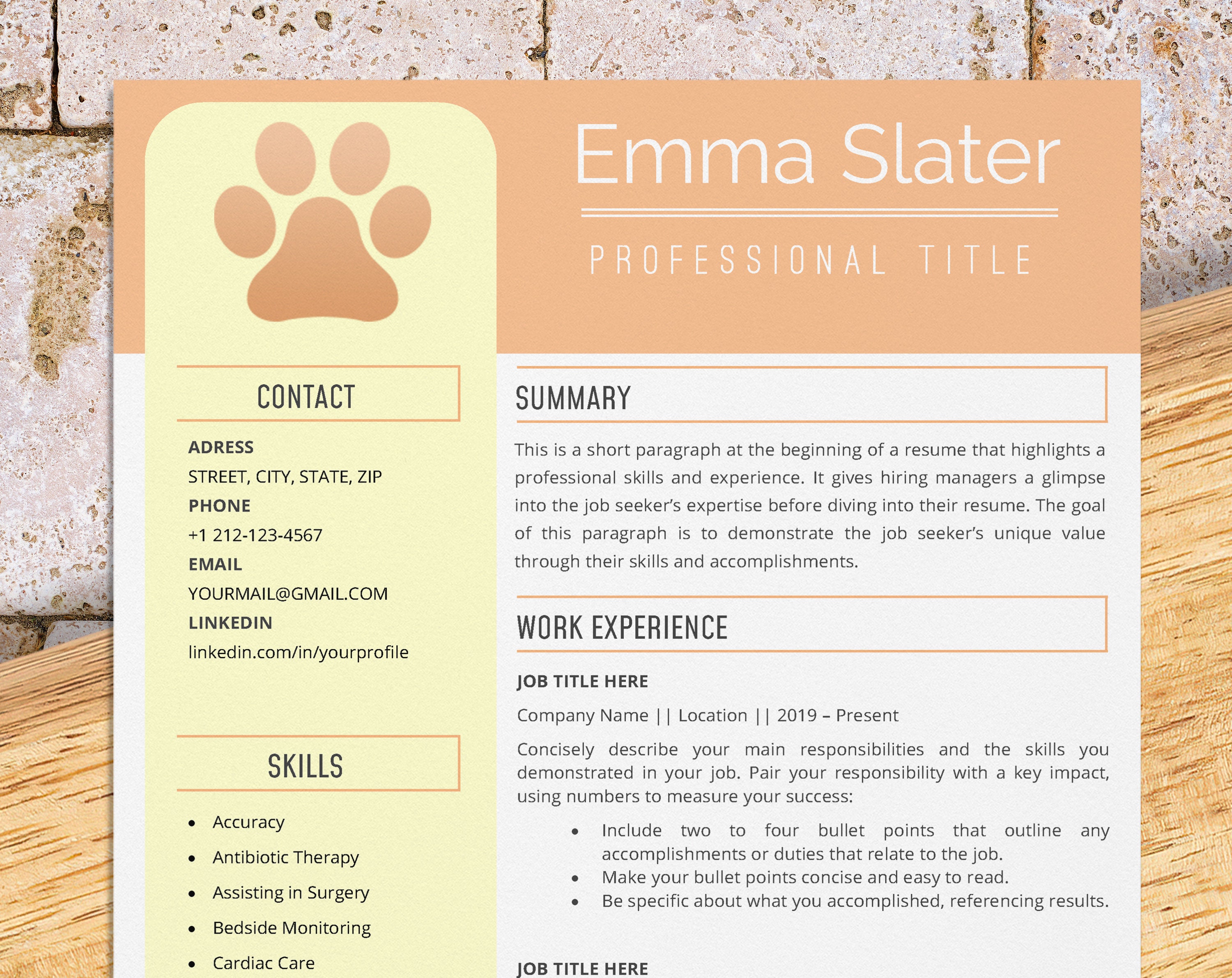 Veterinarian & Veterinary Assistant Resume Template and Cover Letter ...