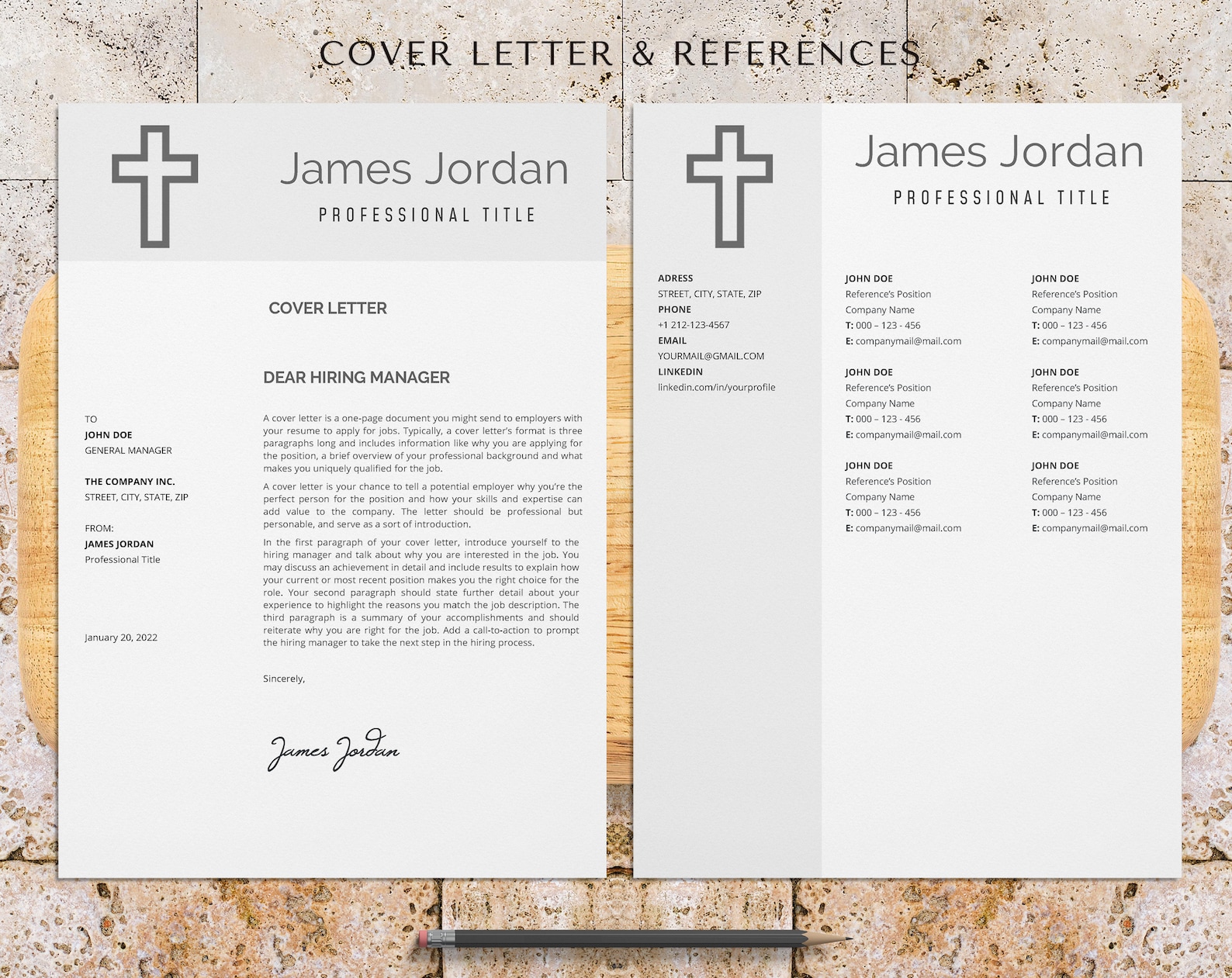 Pastor Resume Template and Cover Letter for Word, Religion Teacher ...