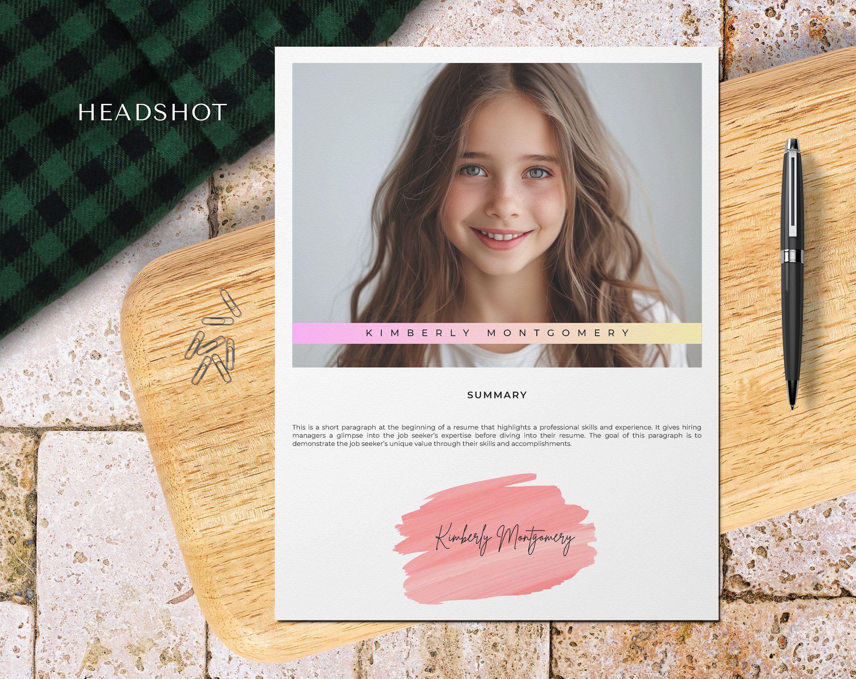 Child Actor Resume Template With Photo for Canva, Child Model Actor and ...