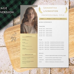 Child Actor Resume Template for Canva, Kid Actor Resume, Child Model ...