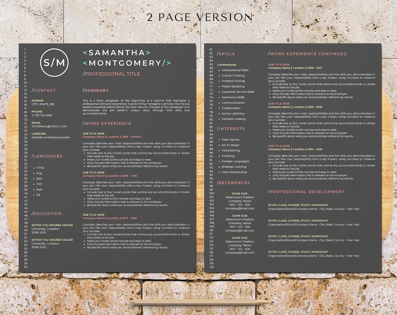 Software Developer Resume Template for Canva, Web Developer, Software ...
