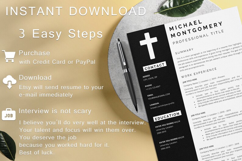 Pastor Resume Template for Word Religion Resume Church - Etsy