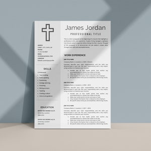 Pastor Resume Template and Cover Letter for Word Religion | Etsy