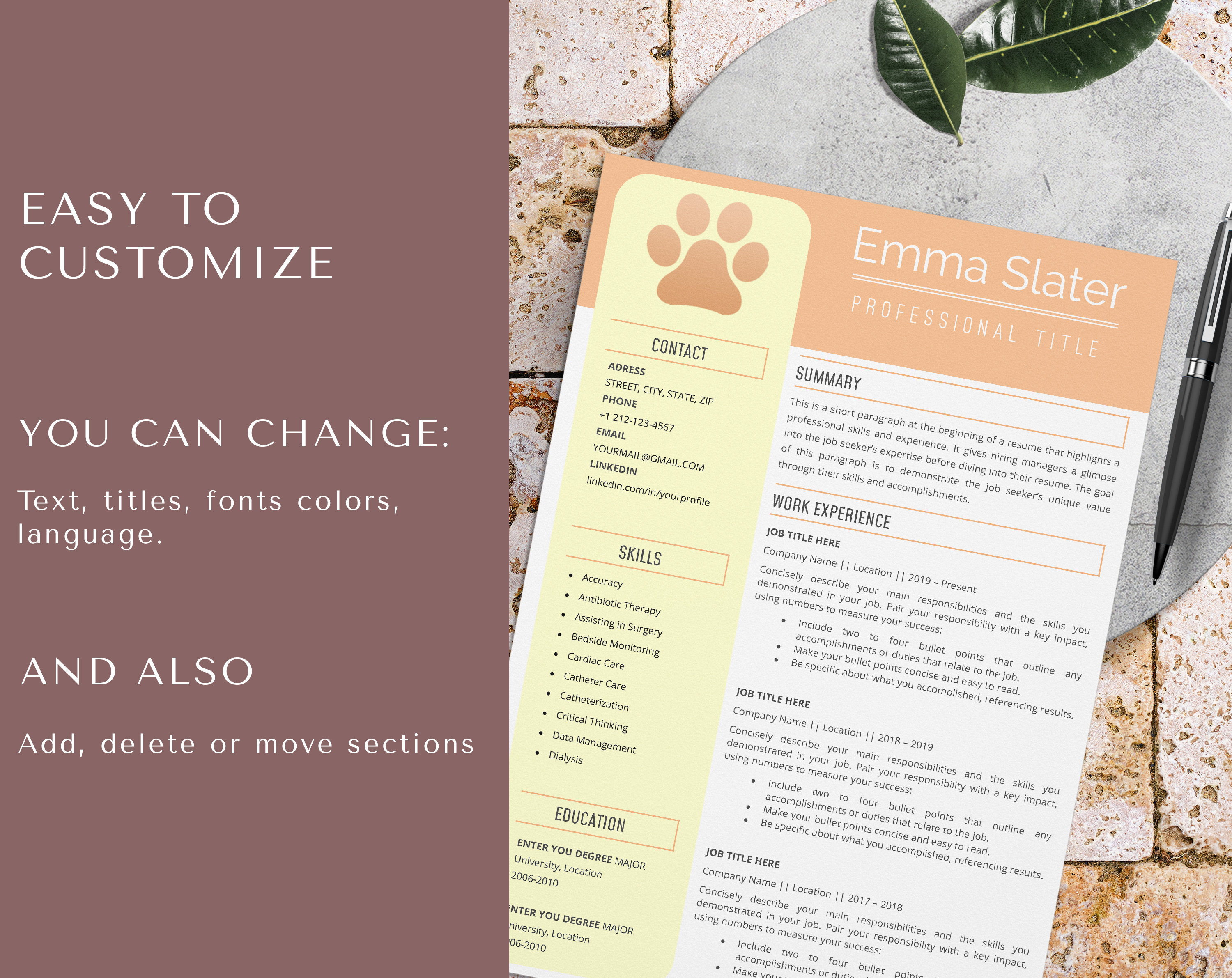 Veterinarian & Veterinary Assistant Resume Template and Cover Letter ...