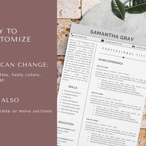 Modern Resume Template for Word, Professional, Minimalist, Basic ...