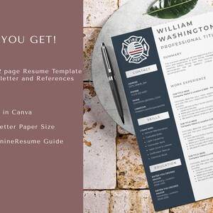 Firefighters Resume Template for Canva, Fire Dispatchers Cv, Fire ...