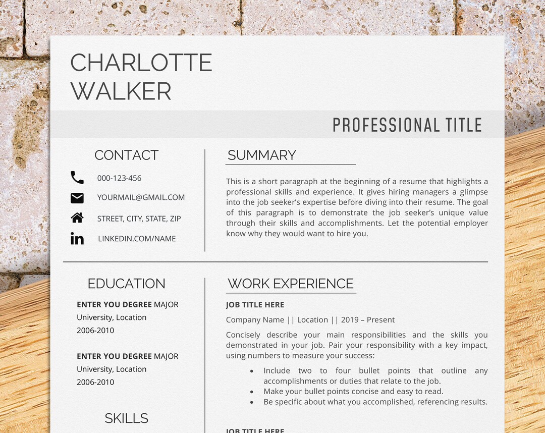School Psychologist Resume Template for Word, Psychotherapist Resume ...