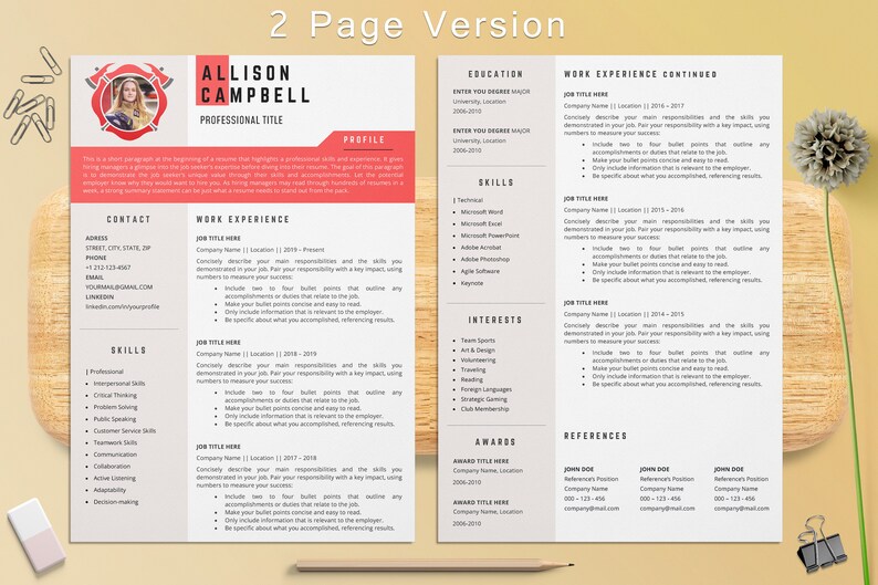 Firefighters Resume Template for Word Fire Inspectors CV - Etsy