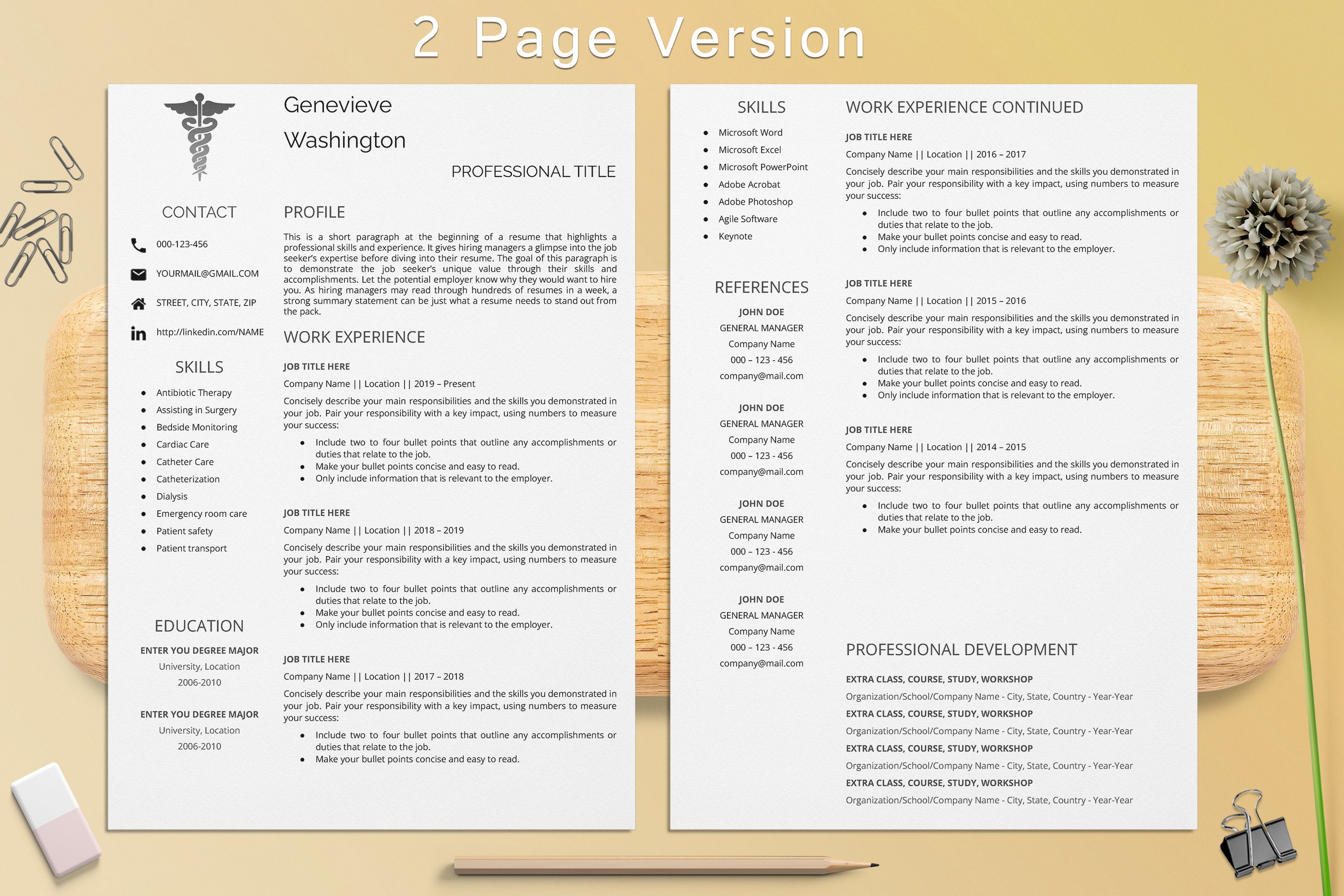 Student Nurse Resume Template for Google Docs, School Nurse Resume ...