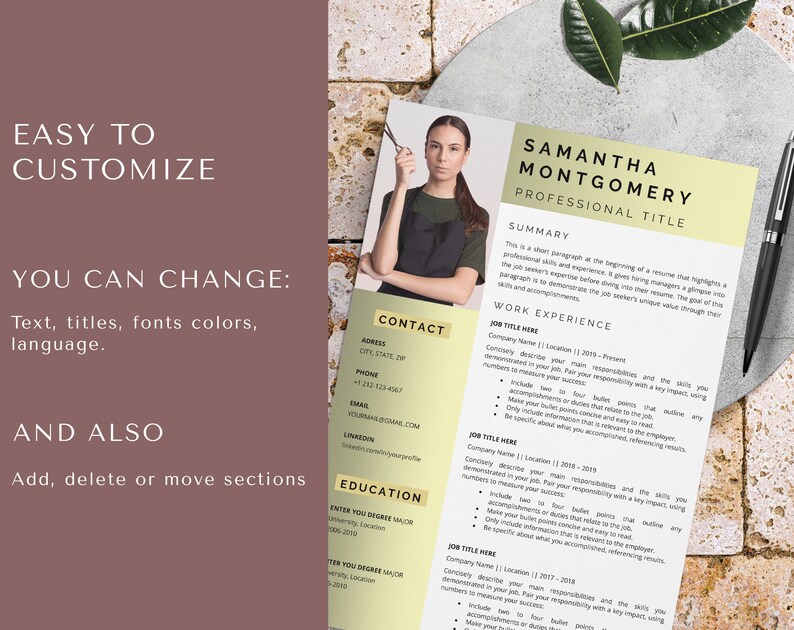 Hairstylist Resume Template for Word, Hairdresser Resume, Master Barber ...