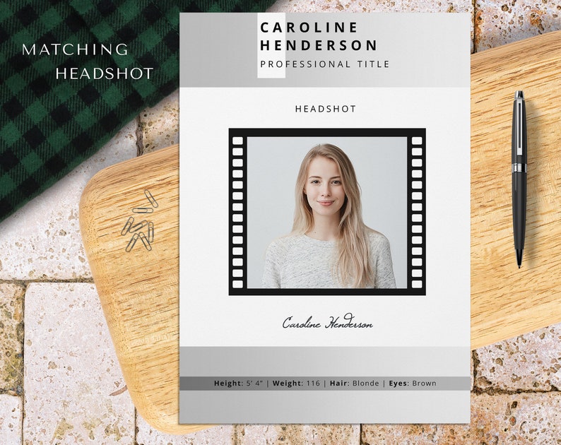 Acting Resume Template With Photo for Word: Stand Out, Empowering Actor ...