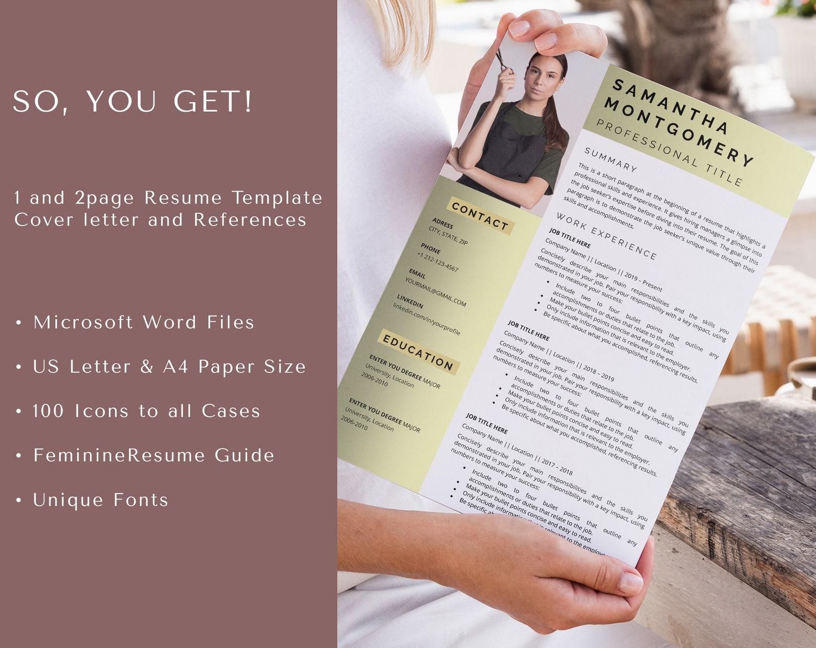 Hairstylist Resume Template for Word, Hairdresser Resume, Master Barber ...