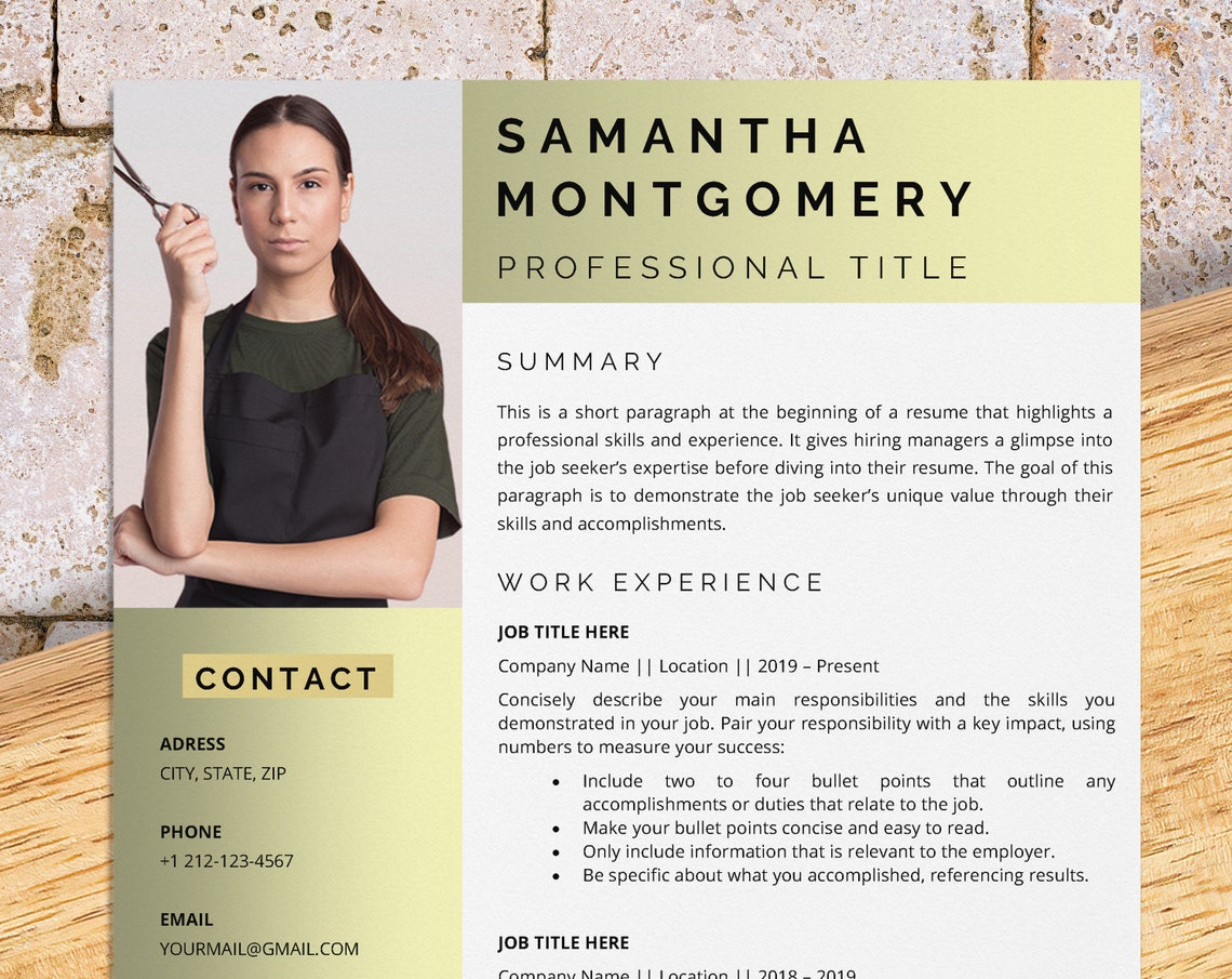 Hairstylist Resume Template for Word, Hairdresser Resume, Master Barber ...