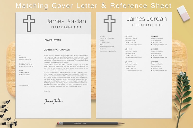 Pastor Resume Template and Cover Letter for Word Religion | Etsy